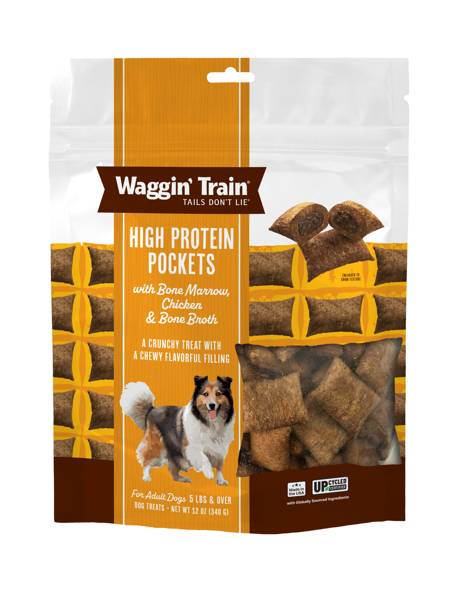 High Protein Pockets with Bone Marrow, Chicken & Bone Broth | Waggin Train